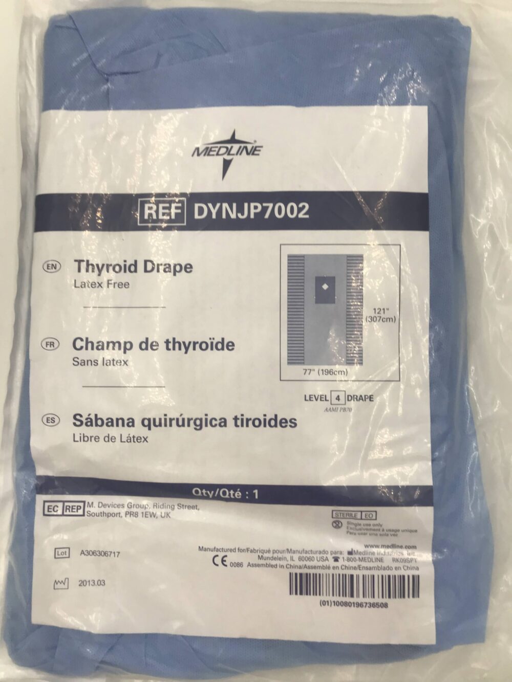 MEDLINE DYNJP7002 Thyroid Drape 121″ x 77″ Level 4 Drape – GB TECH USA