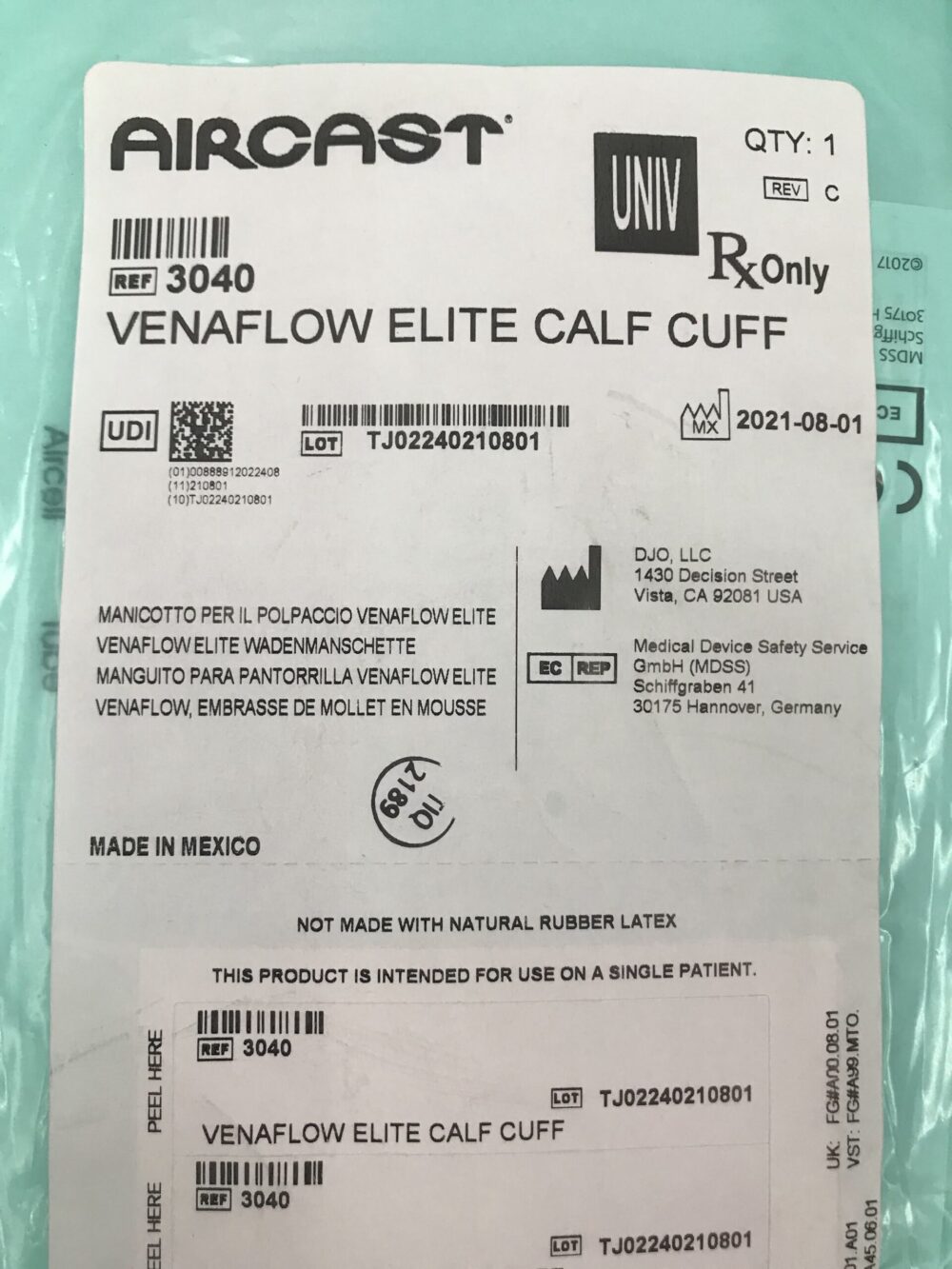 Djo 3040 Aircast Venaflow Elite Calf Cuff UNIV Pair – GB TECH USA