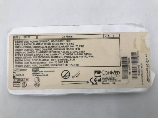 Conmed E6220 E9000 Bur Round Diamond 140-170 Grit Fine 2 x 48mm (X ...