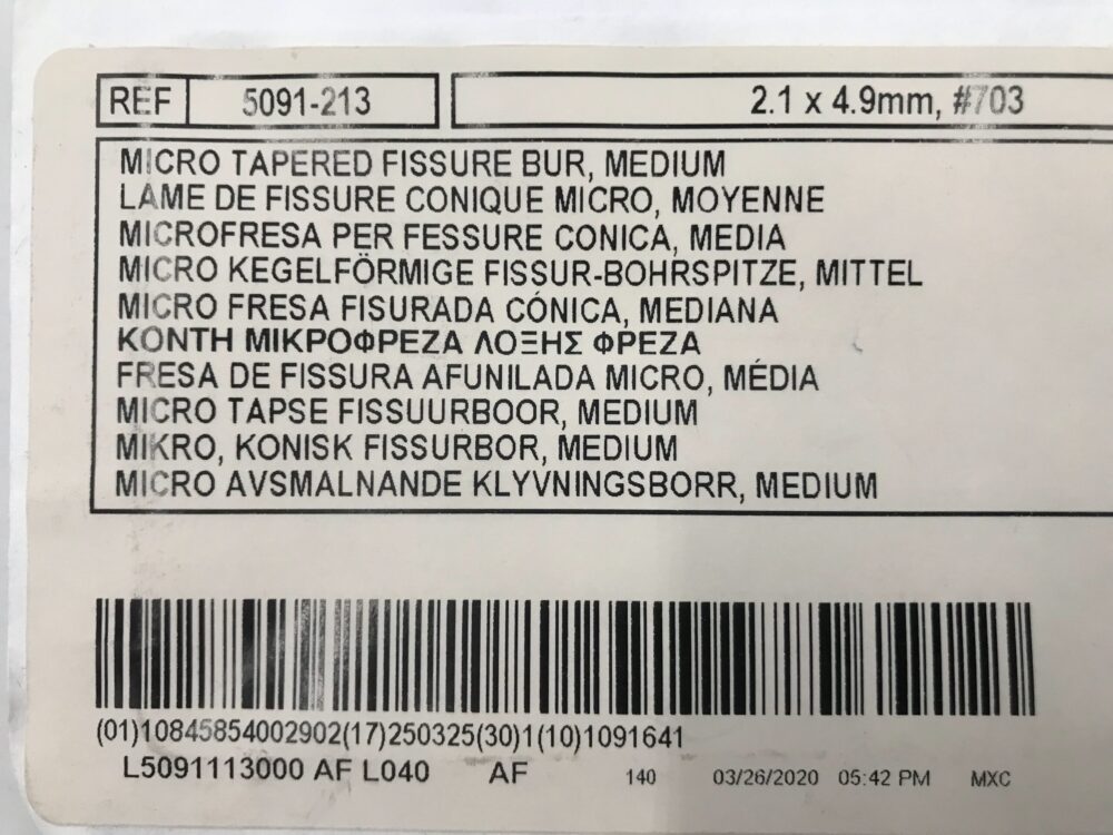 Conmed 5091-213 Micro Tapered Fissure Bur Medium 2.1 x 4.9mm – GB TECH USA
