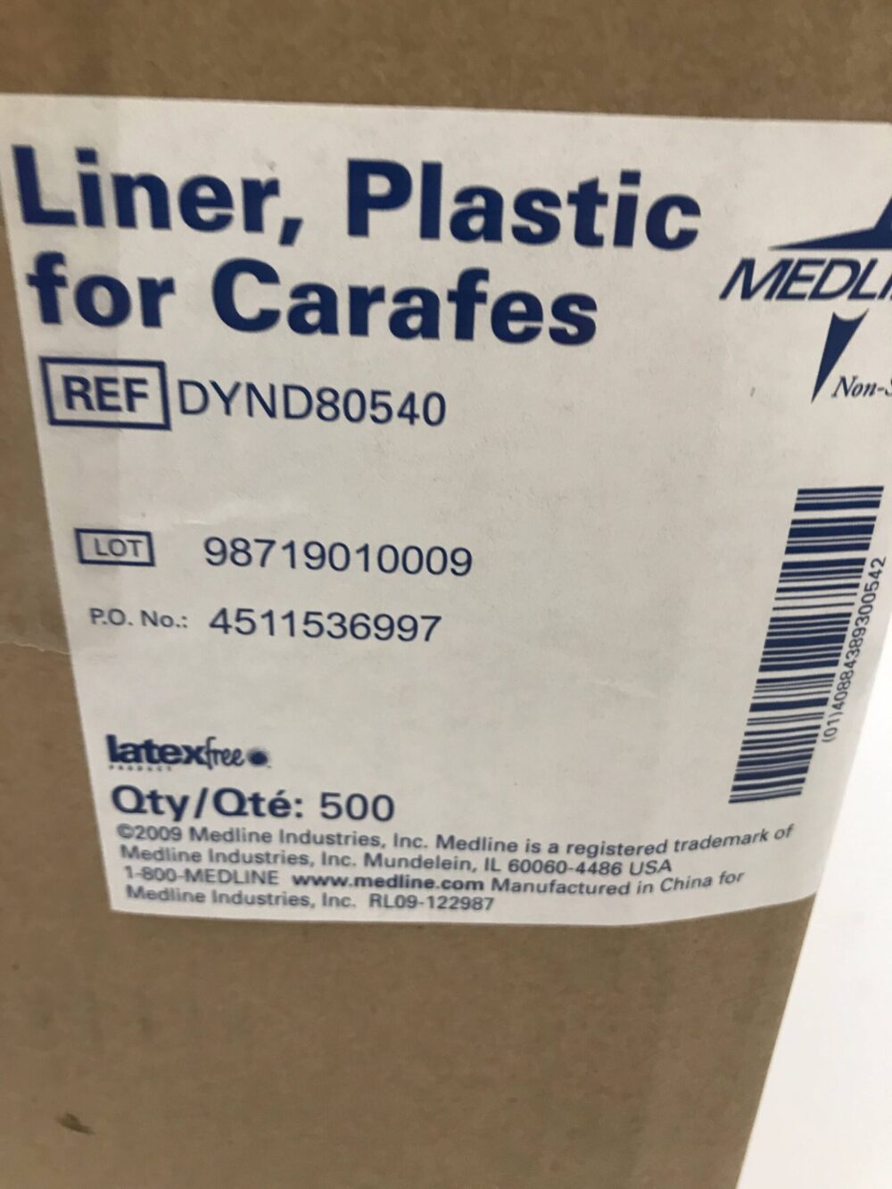 MEDLINE DYND80540 Liner, Plastic for Carafes (500/Case) – GB TECH USA