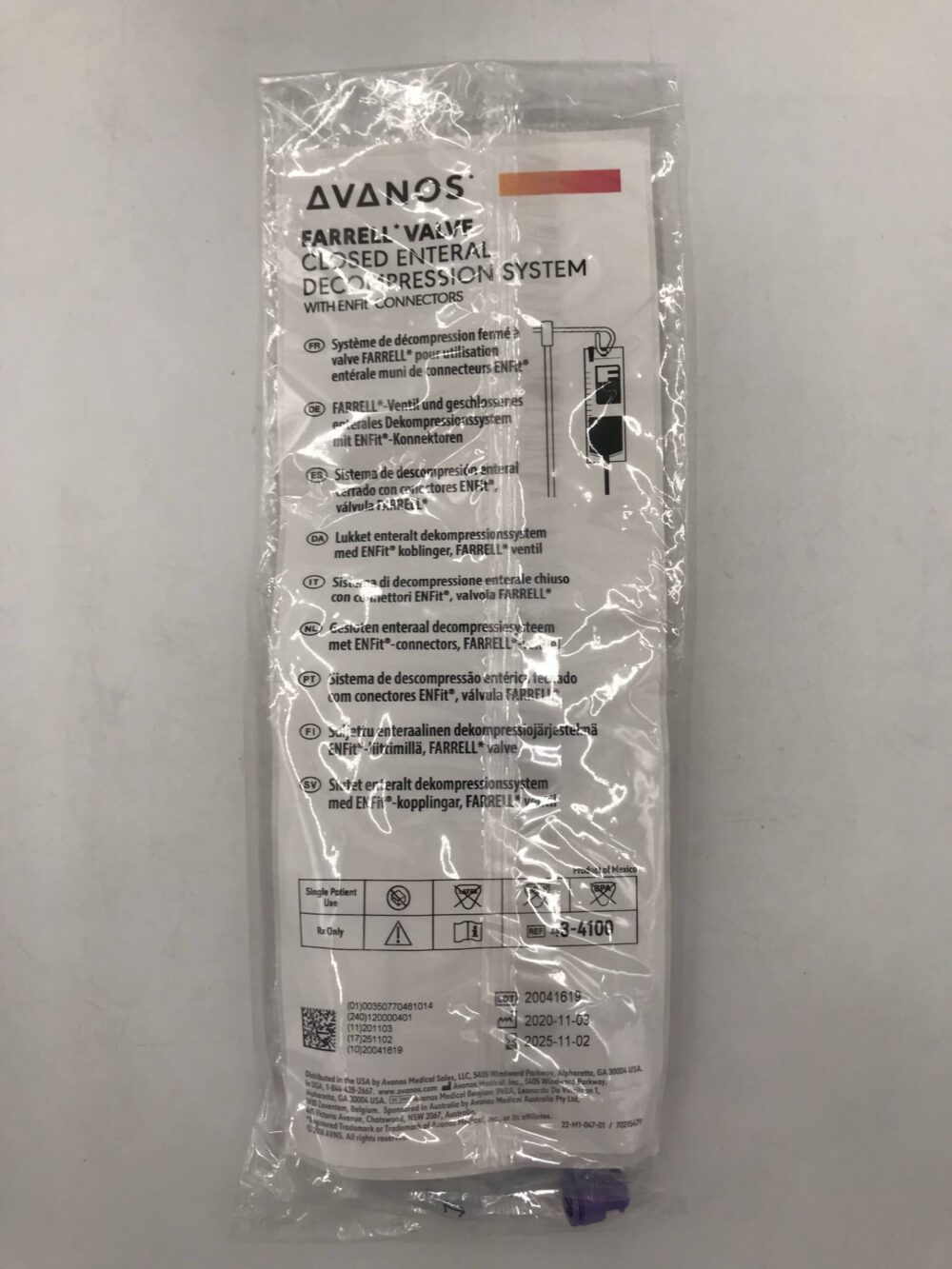 Valve Closed Enteral Decompression System w/ EnFit Connectors - GB TECH USA