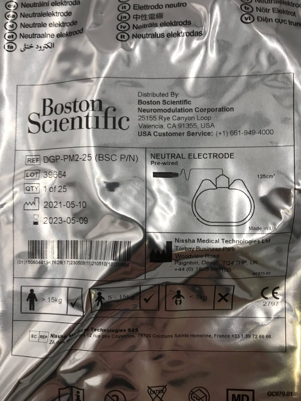 BOSTON SCIENTIFIC/ Nissha Medical Technologies DGP-PM2-25 Neutral ...