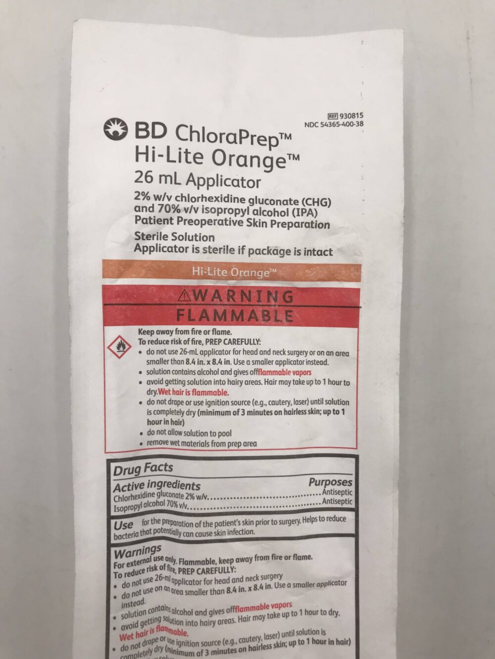 BD 930815 ChloraPrep Hi-Lite Orange Applicator 26mL (X) - GB TECH USA
