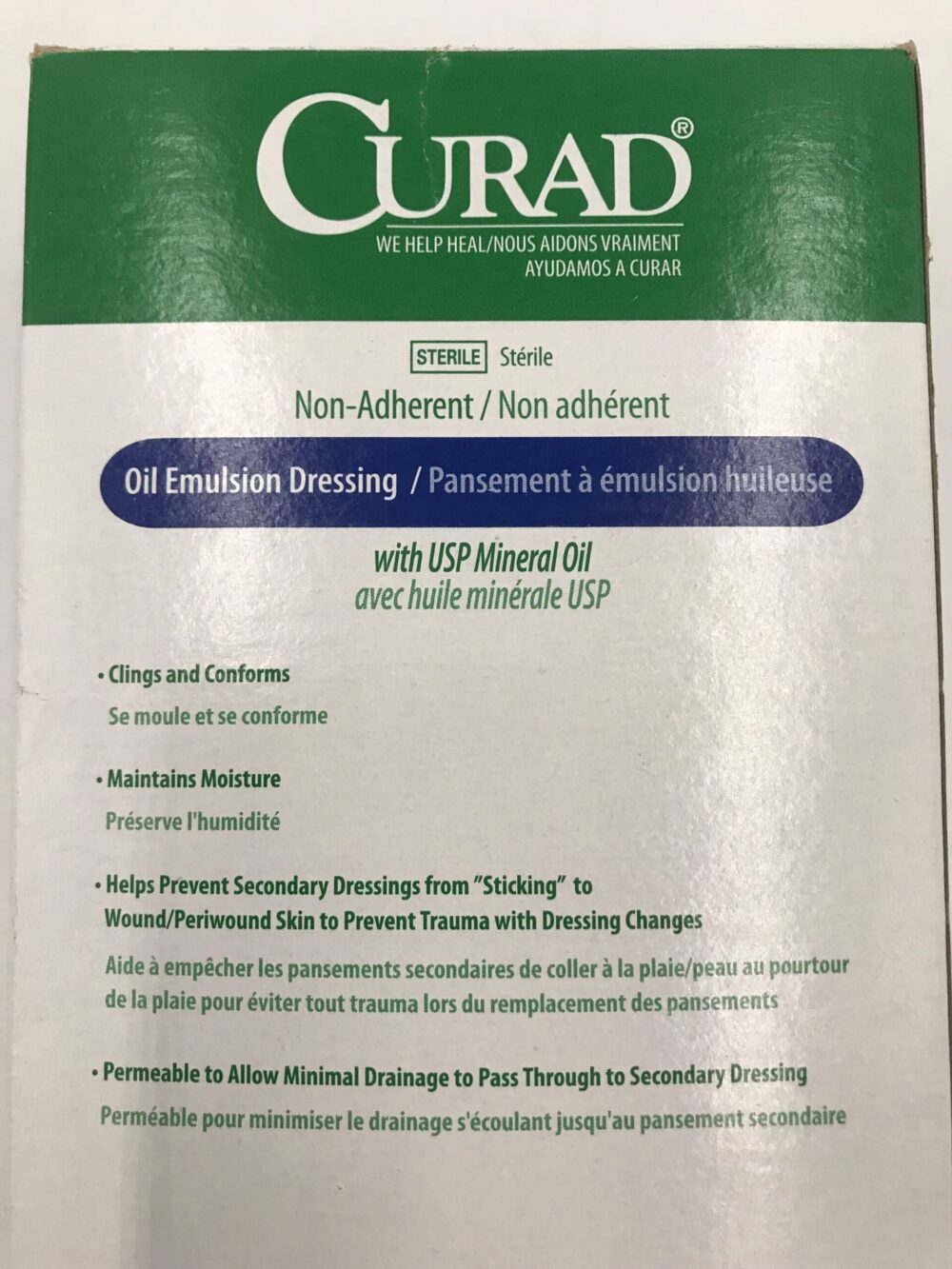 Medline CUR250381 Curad Non-Adherent Oil Emulsion Dressing with USP ...