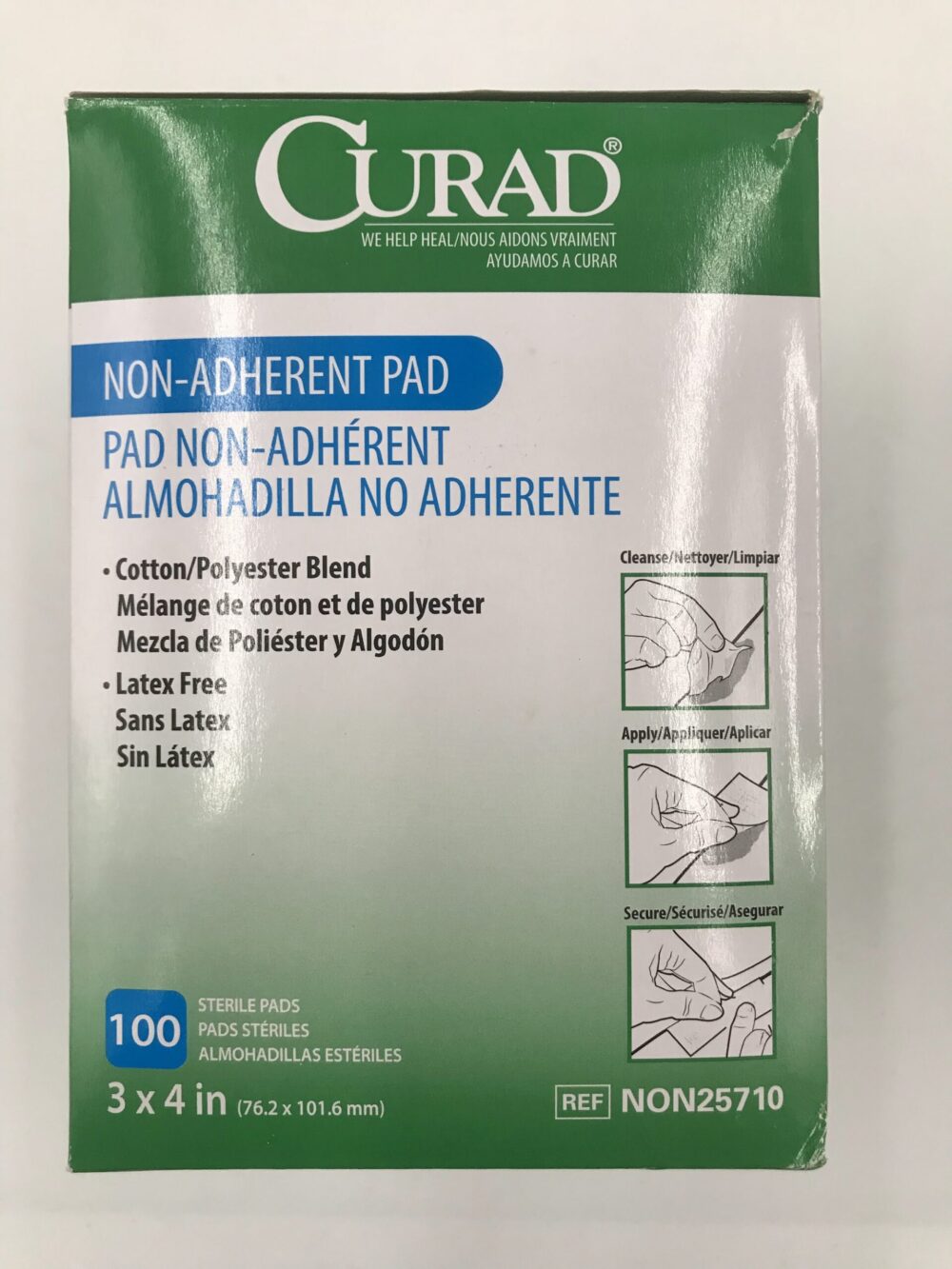 Medline NON25710 Curad Non-Adherent Pad 3 x 4in (100/Box) – GB TECH USA