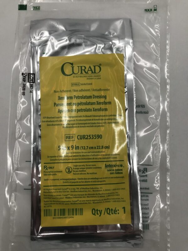 Medline CUR253590W Curad Non-Adherent XeroForm Petrolatum Dressing in ...