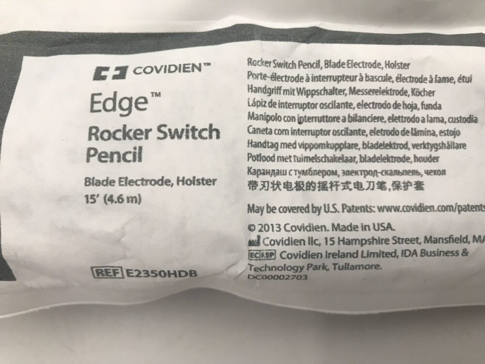 Covidien E2350HDB Edge Rocker Switch Pencil Blade Electrode Holster 15 ...