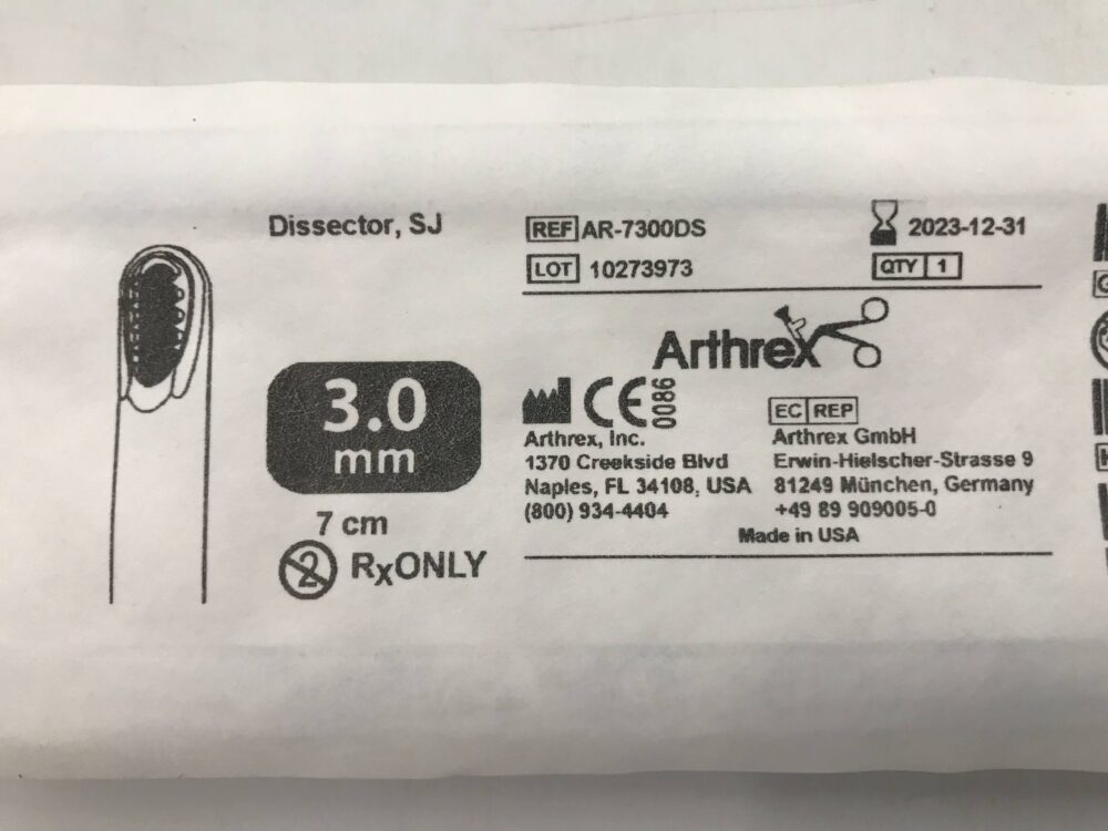 Arthrex AR-7300DS Dissector SJ 3.0mm – GB TECH USA