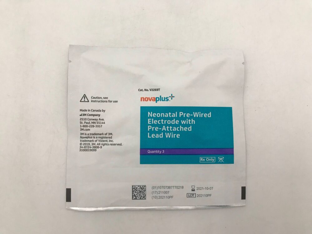 NovaPlus V2269T Neonatal Monitoring Electrode w/Pre-Attached Lead Wire ...