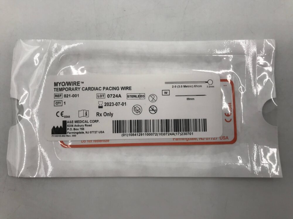 A&E 021-001 MYO/Wire Temporary Cardiac Pacing Wire 2-0 (3.0metric) 61cm ...