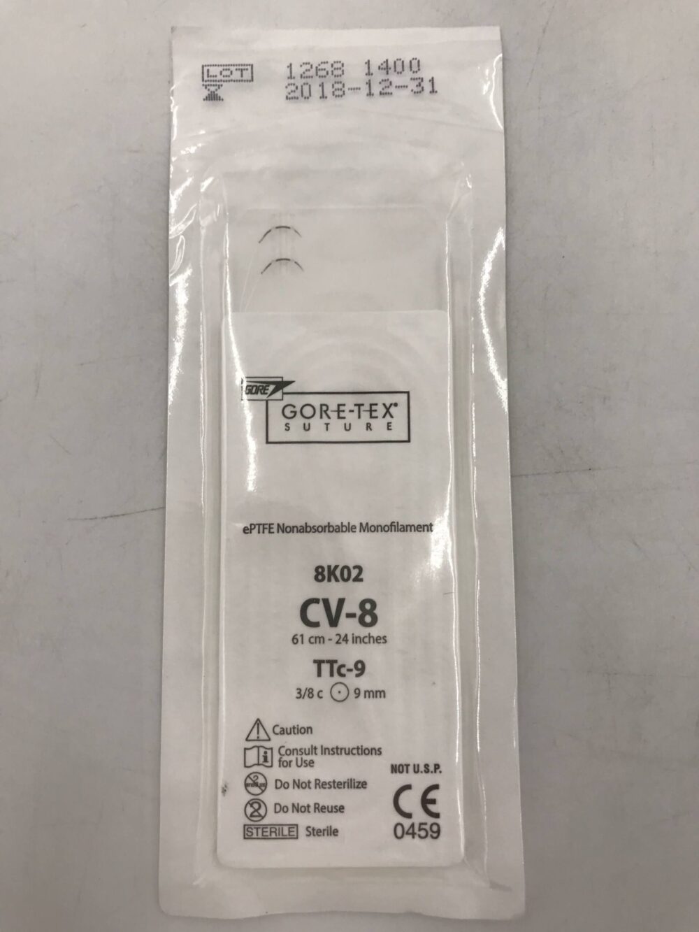 Gore 8K02 Gore-Tex Suture ePTFE Nonabsorbable Monofilament CV-8 61cm ...