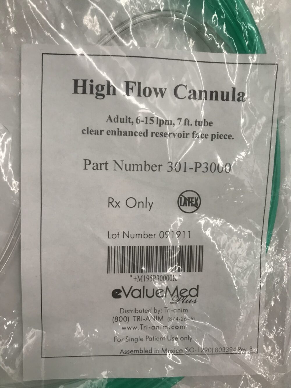 ValueMed 301-P3000 High Flow Cannula Adult 6-15Ipm 7Ft. Tube Clear ...
