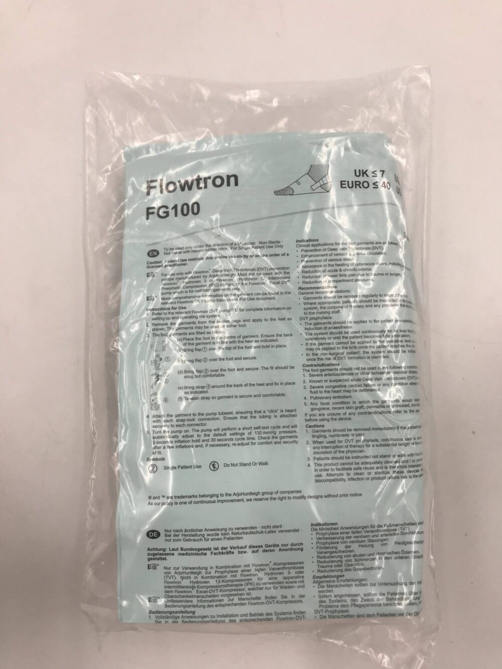 Arjohuntleigh FG100 Flowtron Foot Garment US(M) ≤7 – GB TECH USA