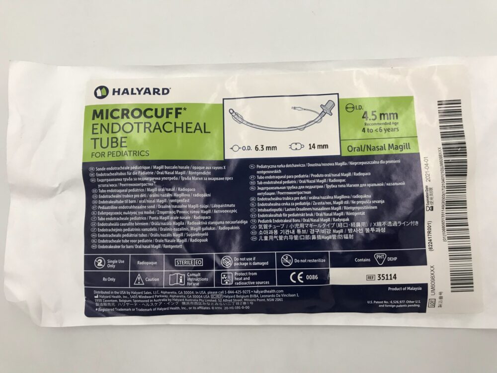 Halyard 35114 Microcuff Endotracheal Tube for Pediatrics Oral/Nasal ...