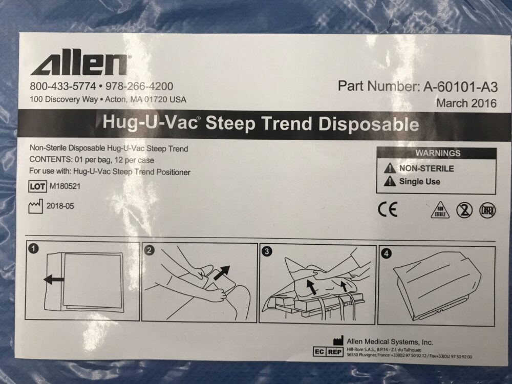 Allen Medical Systems A-60101-A3 Hug-U-Vac Steep Trend Disposable – GB TECH USA