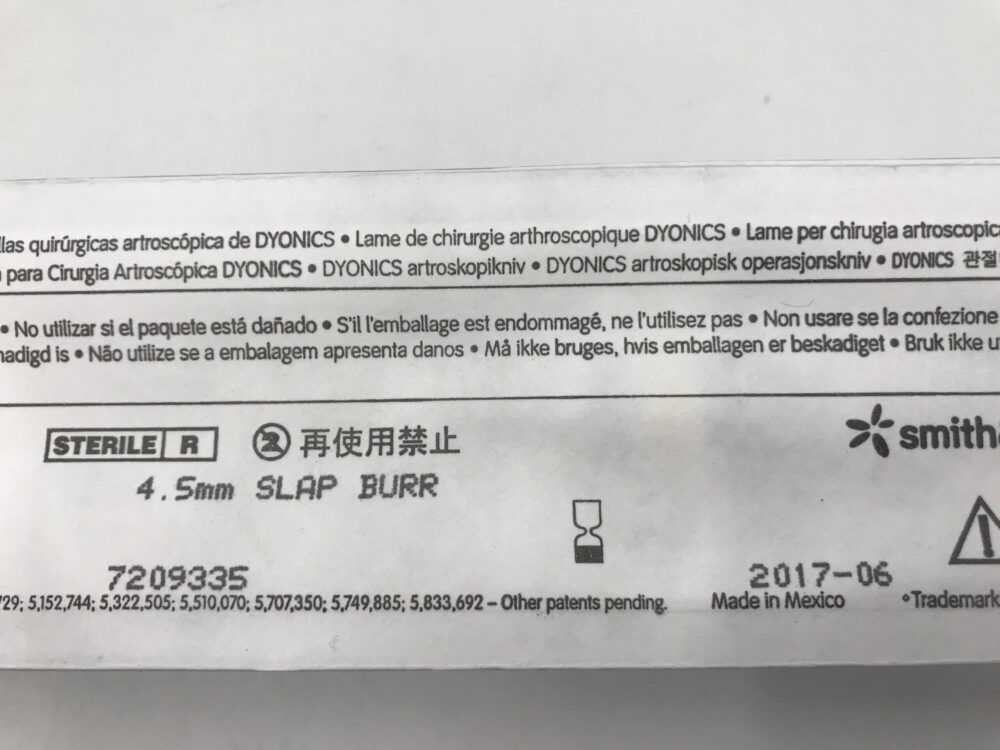 Smith & Nephew 7209335 Dyonics Arthroscopic Surgery Blade 4.5mm Slap ...