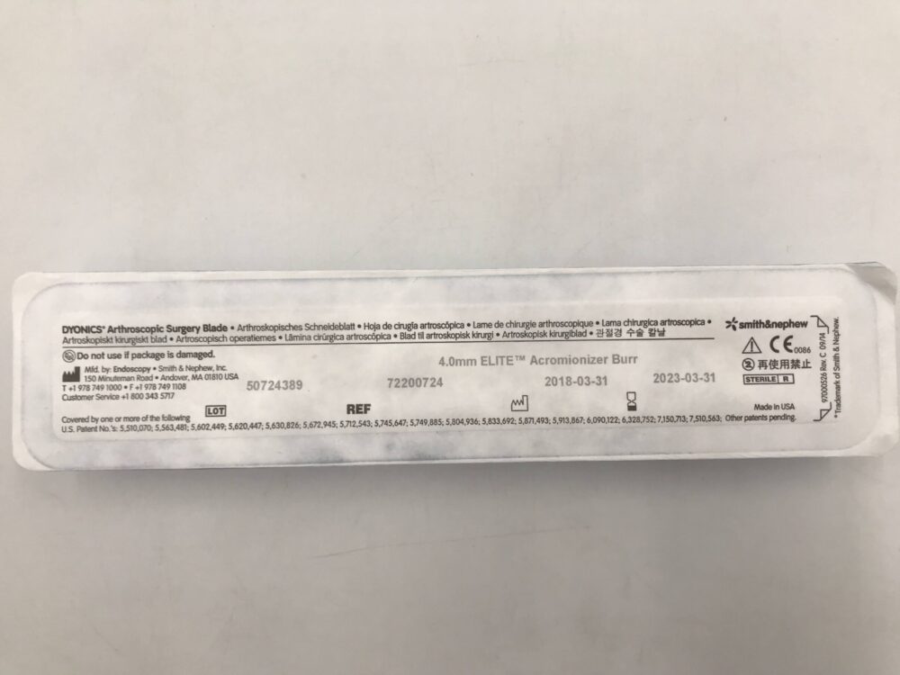 Smith & Nephew 72200724 Dyonics Arthroscopic Surgery Blade 4.0mm Elite ...