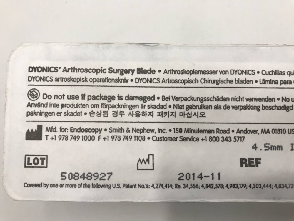 Smith & Nephew 7210976 Dyonics Arthroscopic Surgery Blade 4.5mm Incisor ...