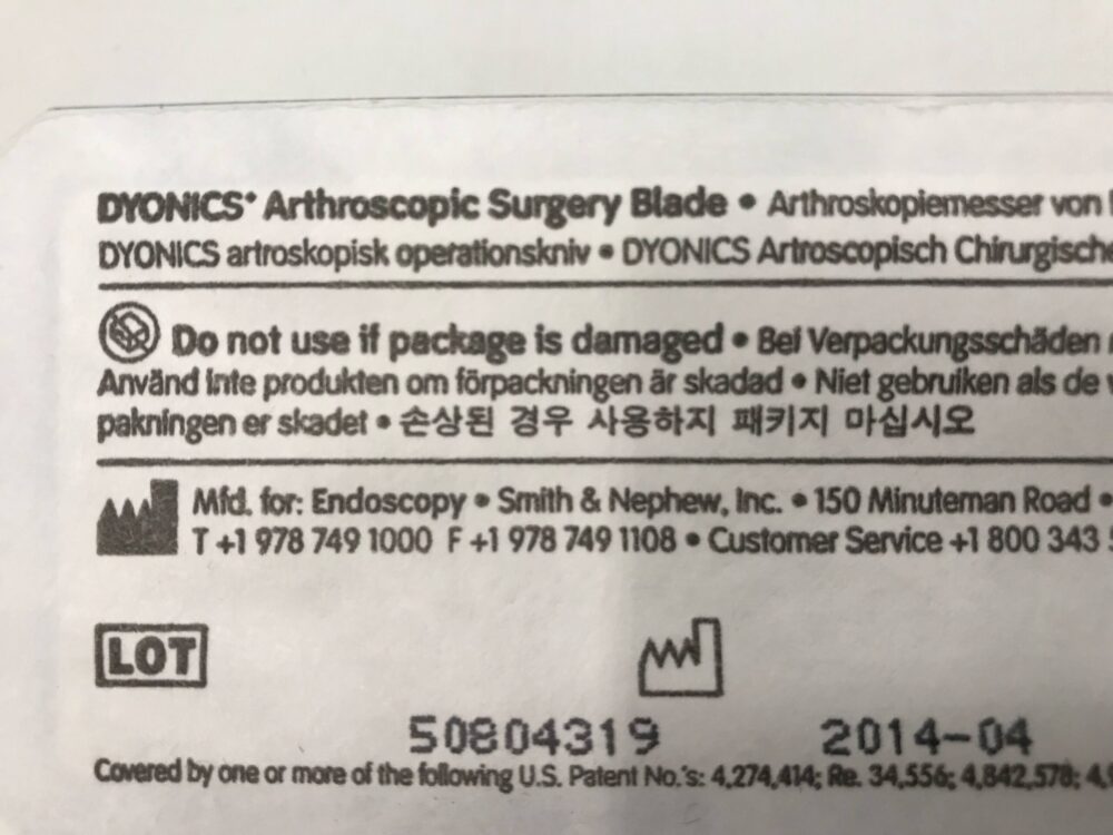 Smith & Nephew 7210980 Dyonics Arthroscopic Surgery Blade 3.5mm Curved ...