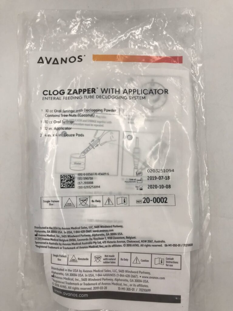 AVANOS 20-0002 Clog Zapper w/Applicator Enteral Feeding Tube Declogging ...