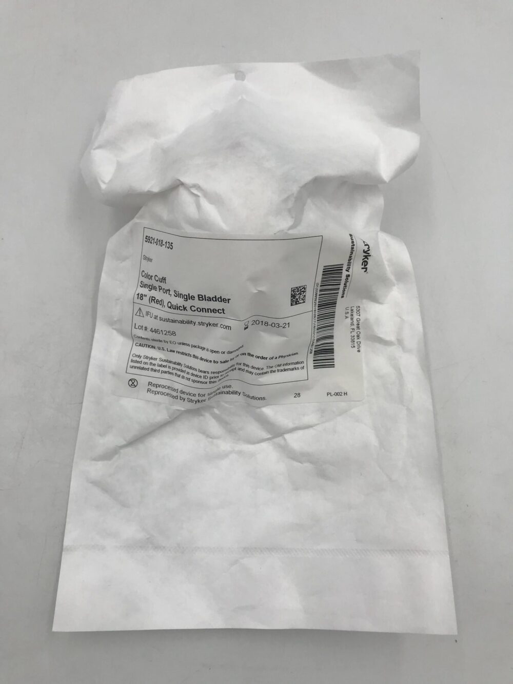 STRYKER 5921-018-135 Color Cuff Single Port, Single Bladder Quick ...