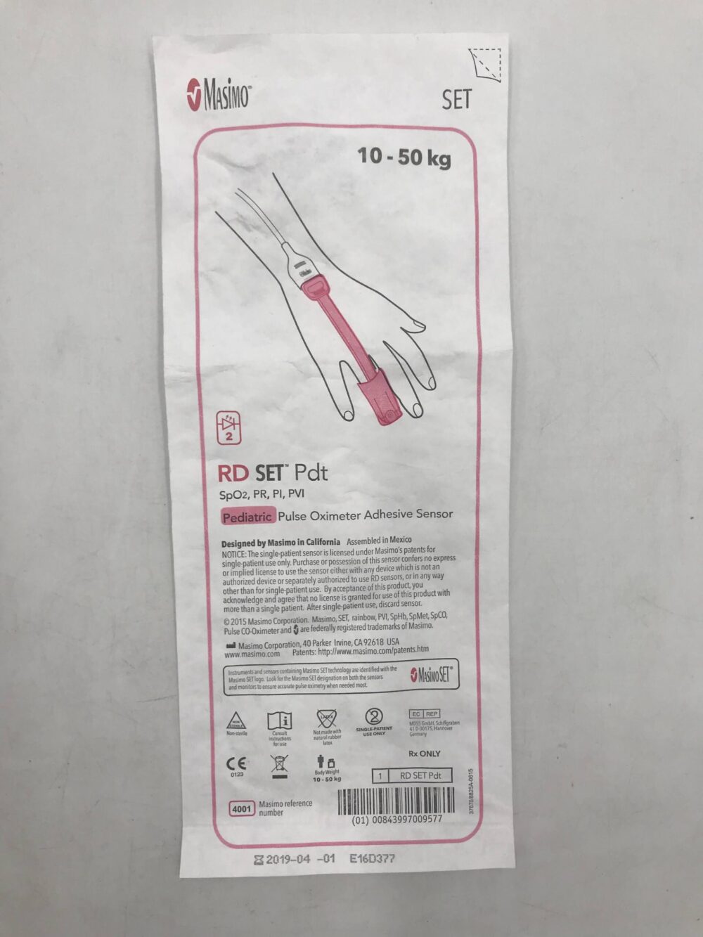 MASIMO 4001 RD Set Pdt Pediatric Pulse Oximeter Adhesive Sensor (X ...