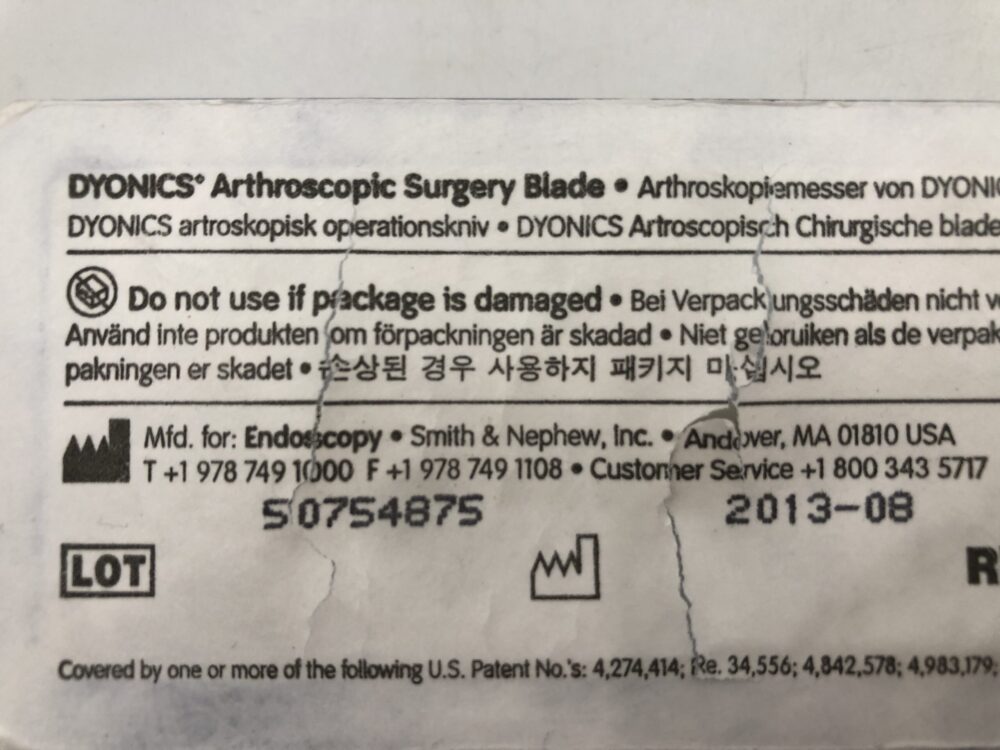 Smith & Nephew 7205326 Dyonics Arthroscopic Surgery Blade 4.0mm ...