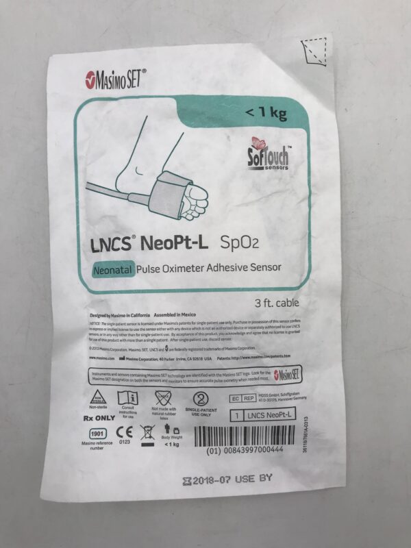 Masimo 1901 Set LNCS Neopt-L SpO2 Neonatal Pulse Oximeter Adhesive Sensor