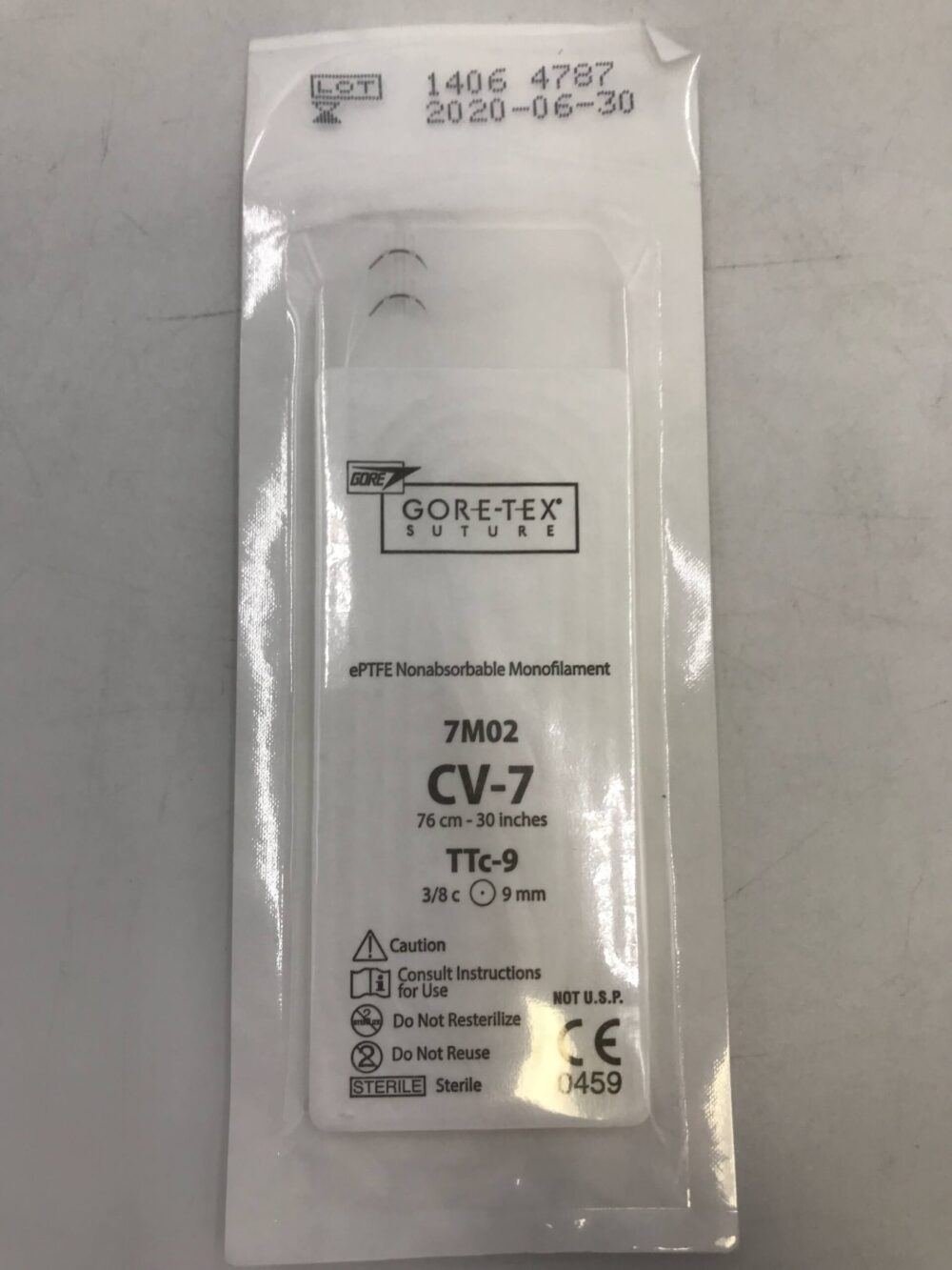 Gore 7M02 Gore-Tex Suture ePTFE Nonabsorbable Monofilament CV-7 76cm ...
