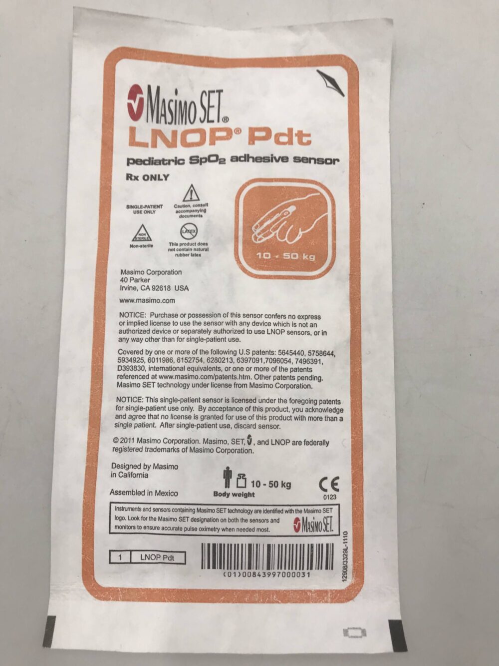 Masimo Set LNOP Pdt Pediatric SpO2 Adhesive Sensor 10-50Kg (X) – GB ...