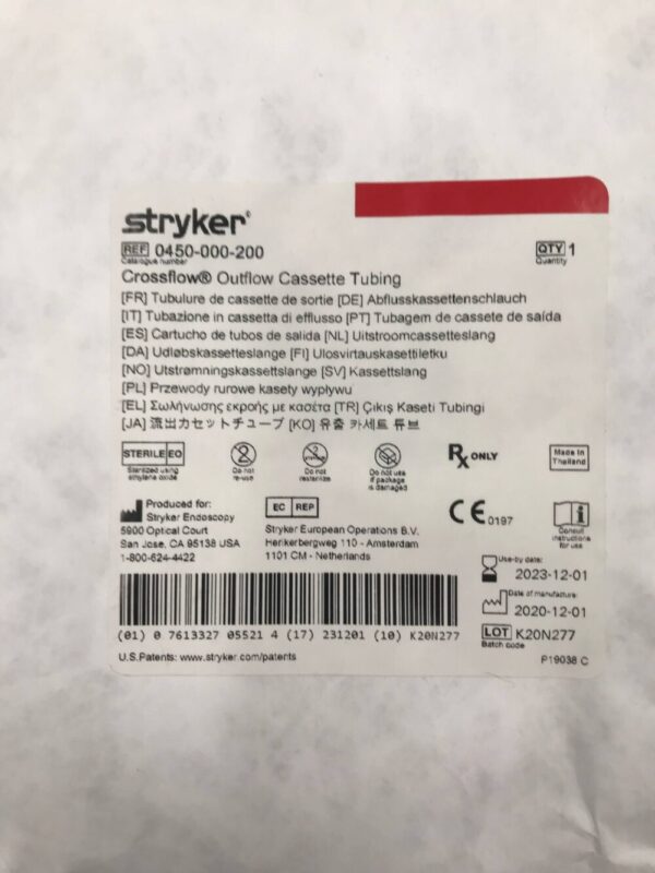 STRYKER 0450-000-200 Crossflow Outflow Cassette Tubing – GB TECH USA