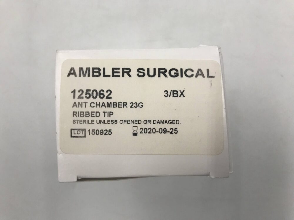 Amber Surgical 125062 Ant Chamber 23G Ribbed Tip (3/Box) (X) - GB TECH USA