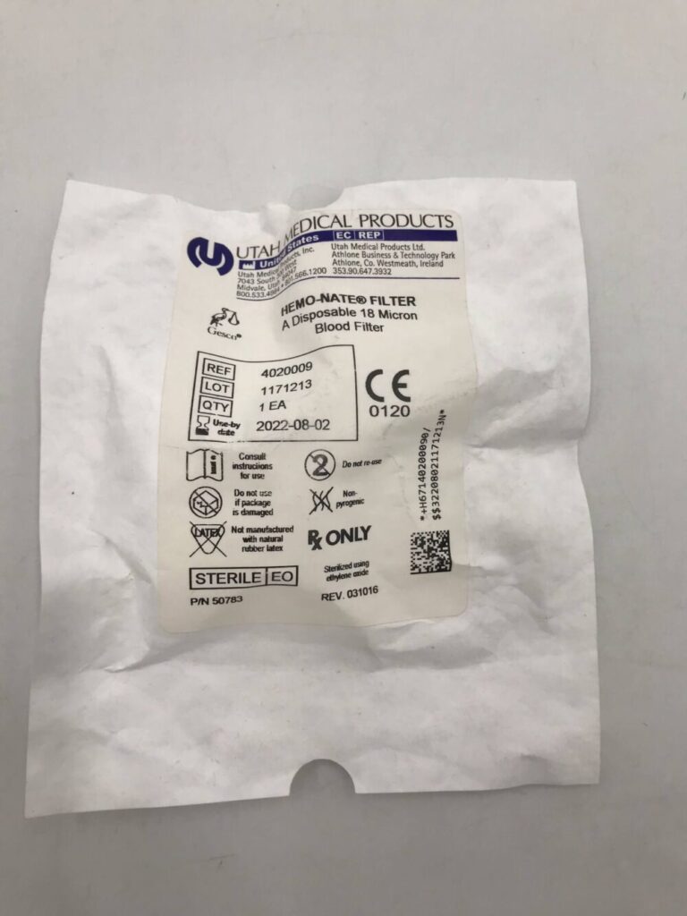 Utah Medical 4020009 Hemo-Nate Filter a Disposable 18 Micron Blood ...