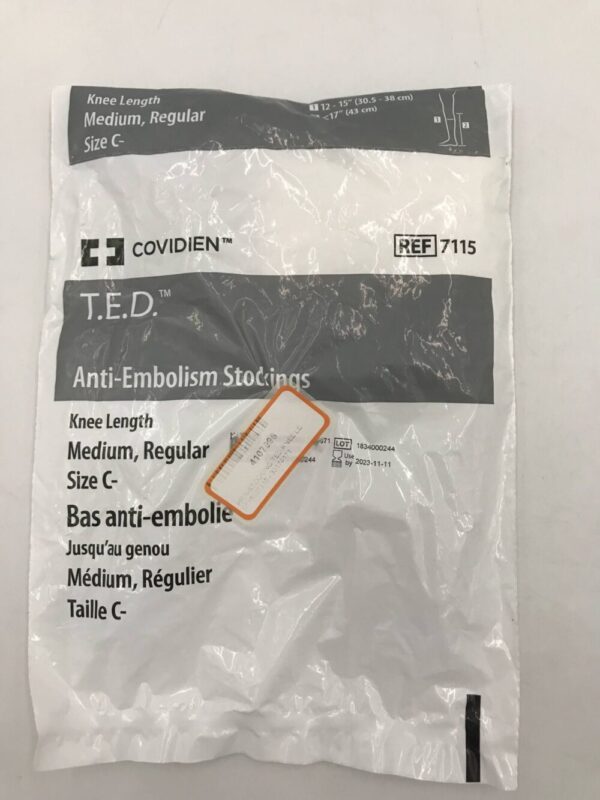Covidien 7115 T.E.D. Anti-Embolism Stockings Knee Length Medium Regular ...