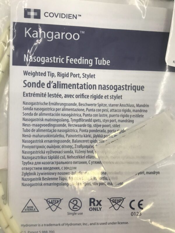 Covidien 8884-721252 Kangaroo Nasogastric Feeding Tube Weighted Tip ...