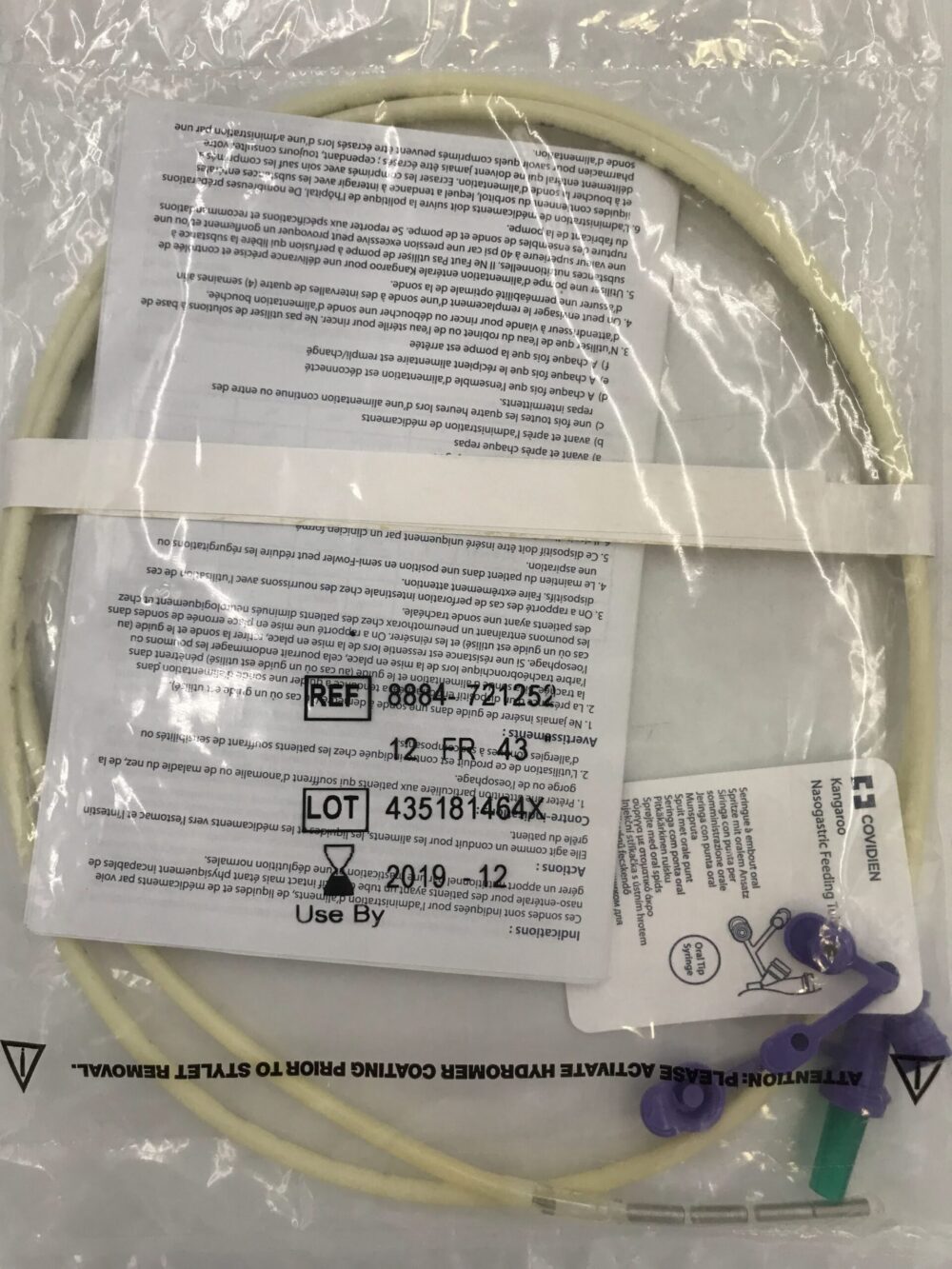 Covidien 8884-721252 Kangaroo Nasogastric Feeding Tube Weighted Tip ...