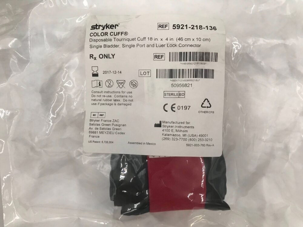 STRYKER 5921-218-136 Color Cuff Disp Tourniquet Cuff Single Bladder ...