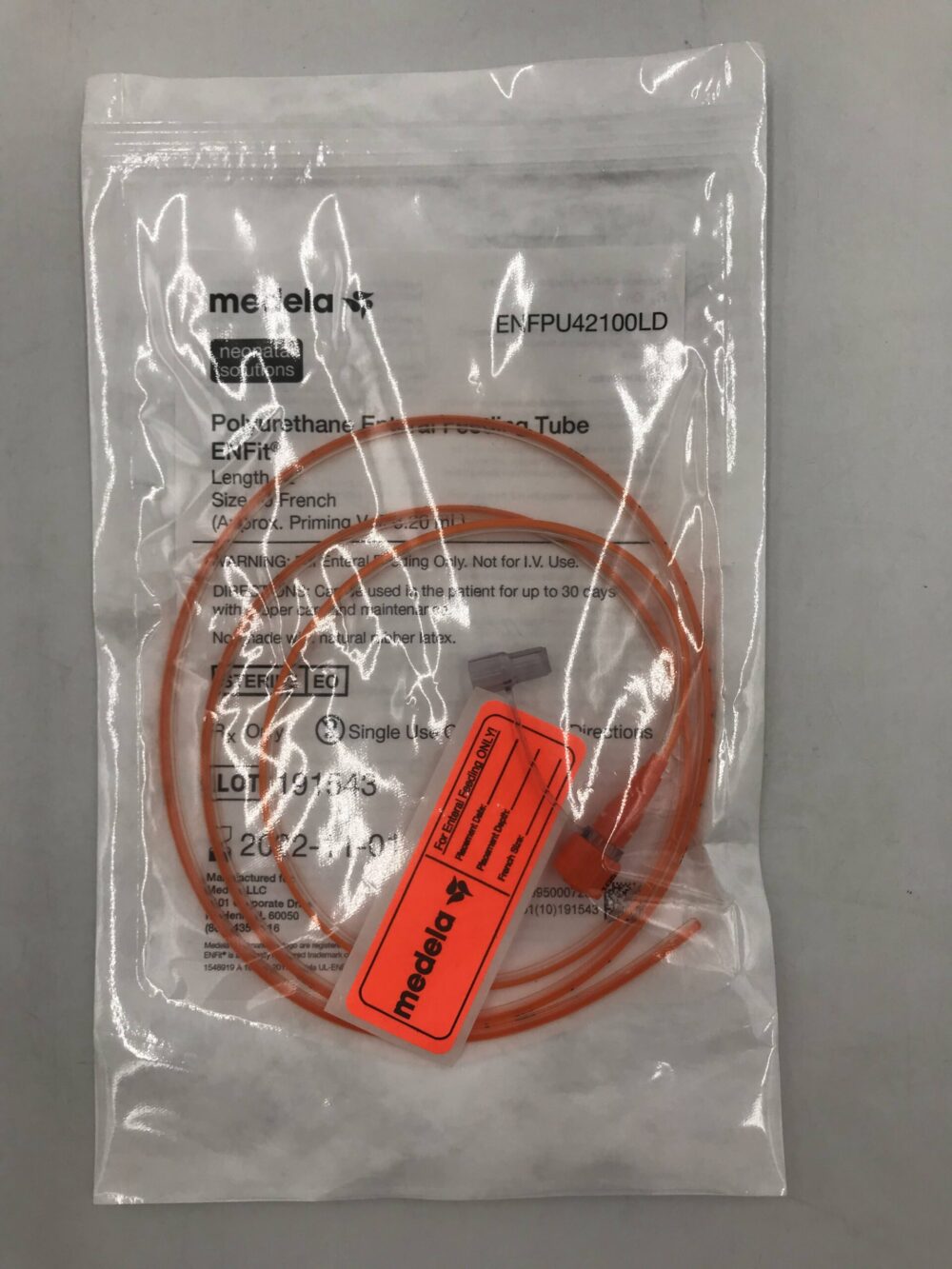 MEDELA ENFPU42100LD Polyurethane Enteral Feeding Tube Enfit 42in x 10F ...