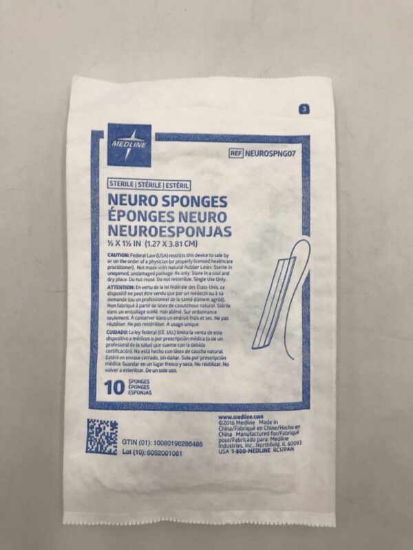 MEDLINE NEUROSPNG07 Neuro Sponges 1/2" x 1-1/2" (10/Pkg) - GB TECH USA