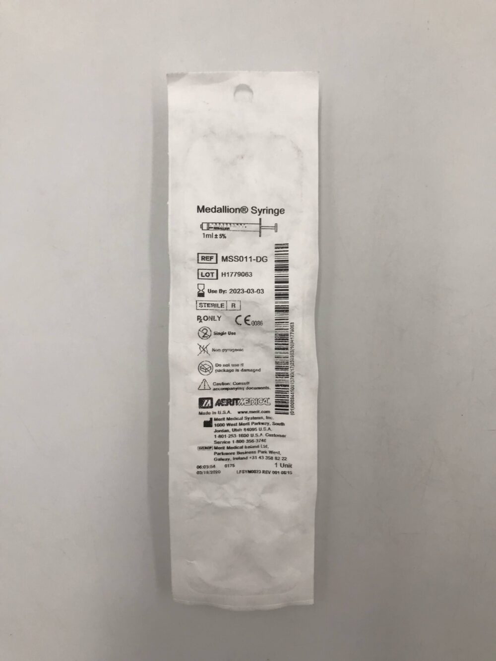 MERIT MEDICAL MSS011-DG Medallion Syringe 1ml (X) – GB TECH USA