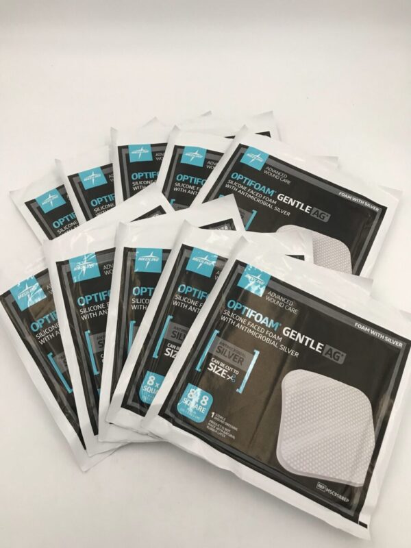 Medline MSC9588EP Optifoam Gentle AG+ Silicone Faced Foam with ...