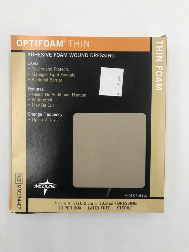 Medline MSC1544EP Optifoam Thin Adhesive Foam Wound Dressing 4in x 4in ...