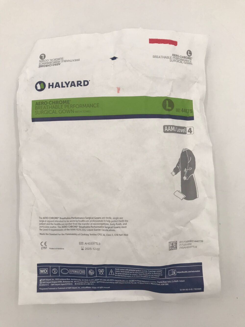 HALYARD 44673 Aero Chrome Breathable Performance Surgical Gown w/Towel ...