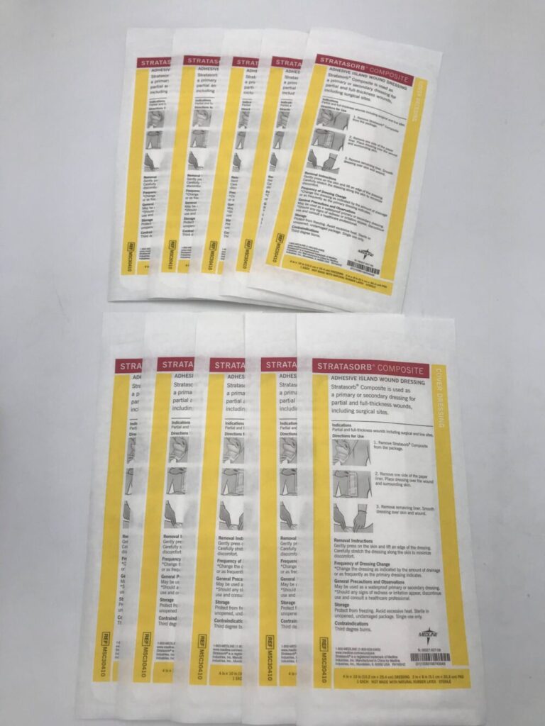 Medline MSC30410 Stratasorb Composite Adhesive Island Wound Dressing ...