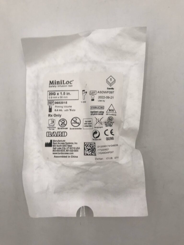 BARD 0682015 MiniLoc Safety Infusion Set 20G x 1.5in (X) – GB TECH USA
