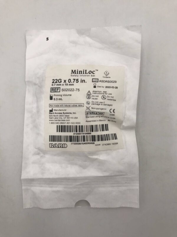 BARD S02022-75 MiniLoc Safety Infusion Set 22G x 0.75in (X) - GB TECH USA