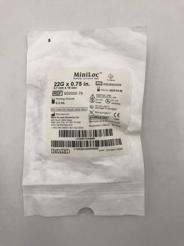 BARD S02022-75 MiniLoc Safety Infusion Set 22G x 0.75in (X) - GB TECH USA