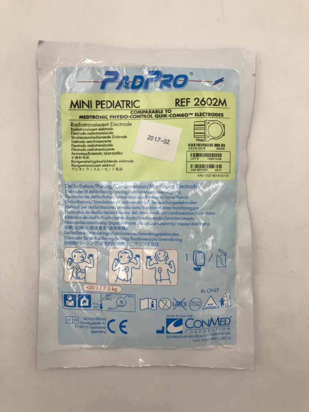 CONMED 2602M PadPro Mini Pediatric Radiotranslucent Electrode (X) - GB ...