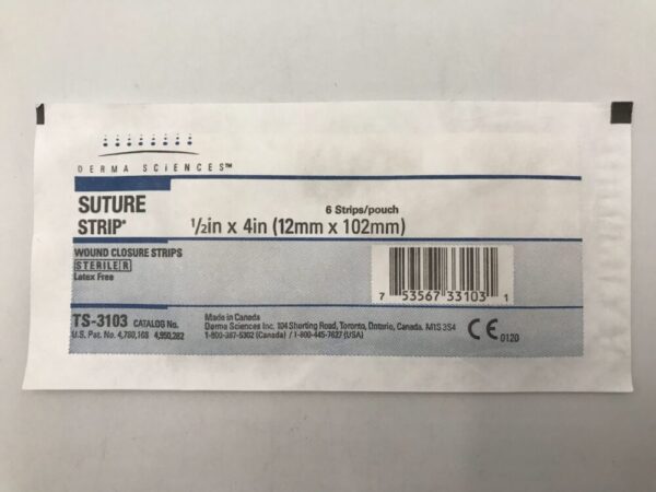 Derma Sciences TS-3103 Suture Strip Wound Closure Strips 1/2in x 4in ...